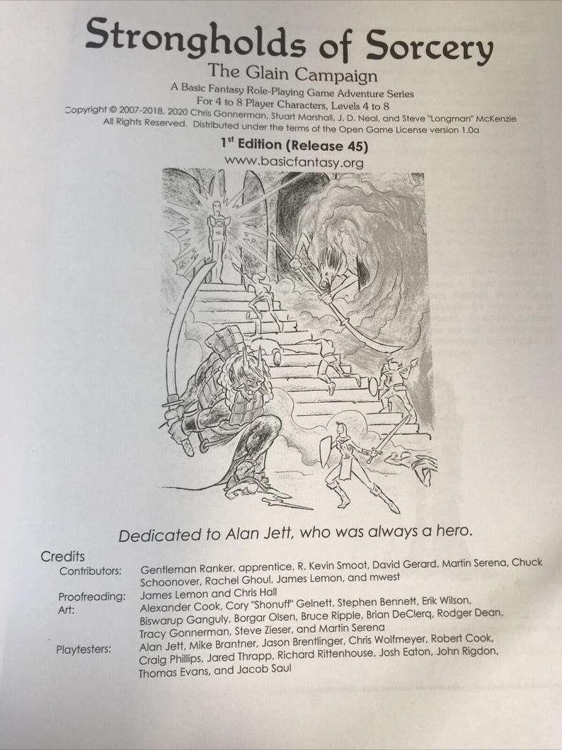 Strongholds of Sorcery, Basic Fantasy RPG Series, Chris Gonnerman, J.D ...