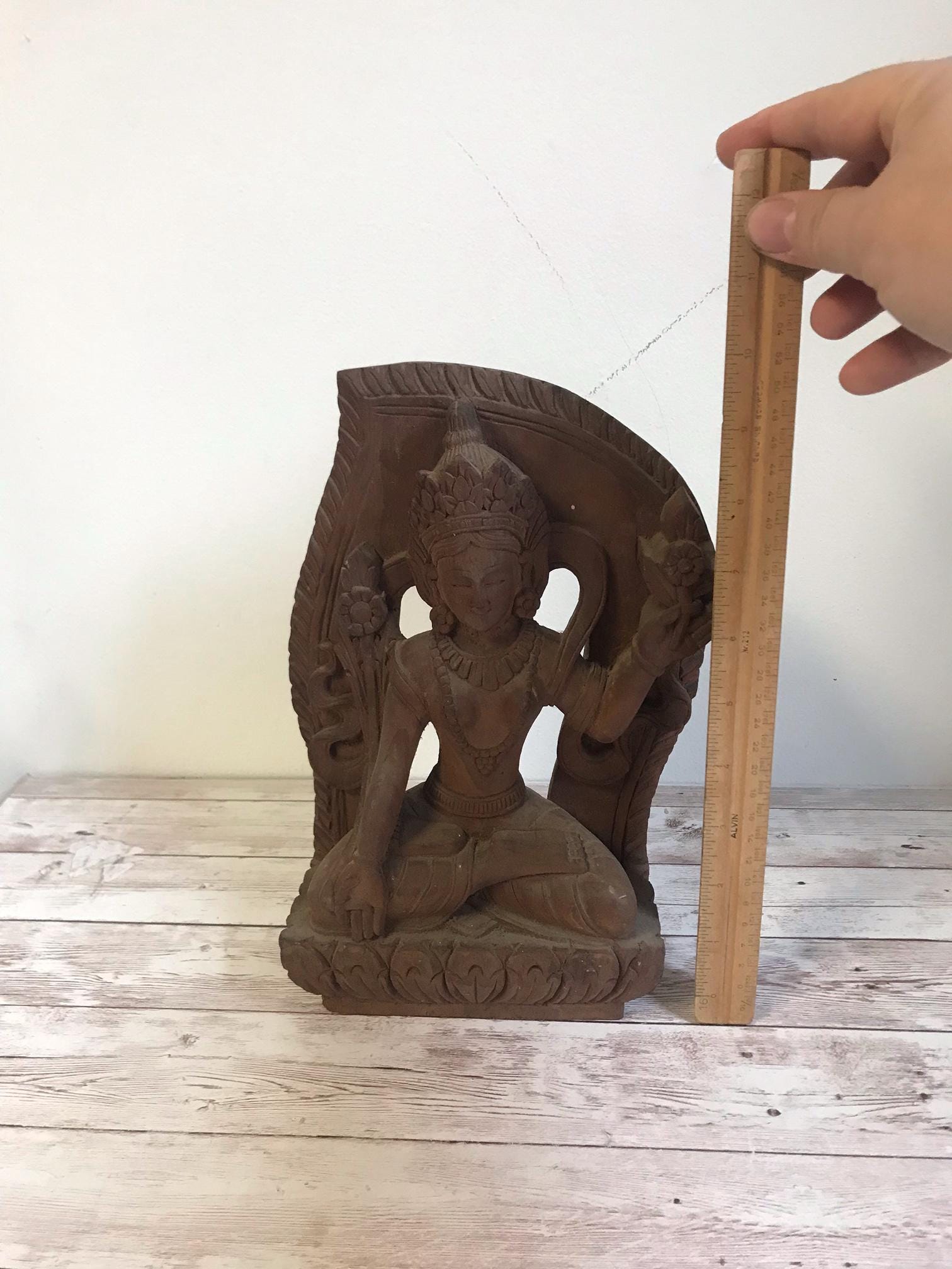 Wooden Tibetan Buddhist Tara Statue - Etsy