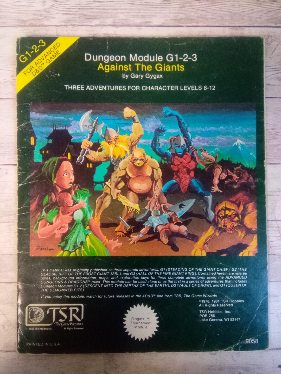 TSR Adnd Dungeon Module G1-2-3 Against the Giants 9058 ~ Gary Gigax ...