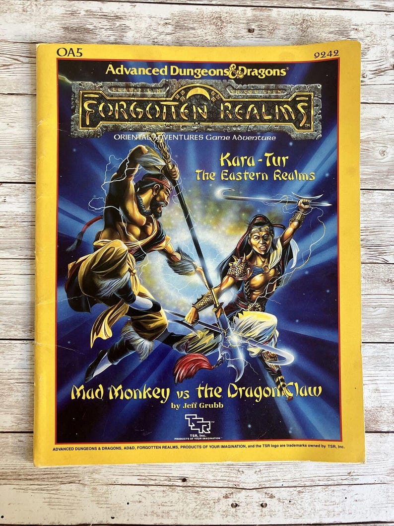 TSR Forgotten Realms Kara Tur - Mad Monkey Vs. Dragon Claw Module OA5 - Etsy