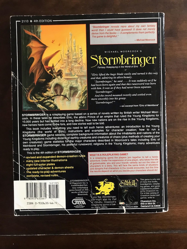 Michael Moorcock's Stormbringer Fantasy Role Playing Game - Etsy