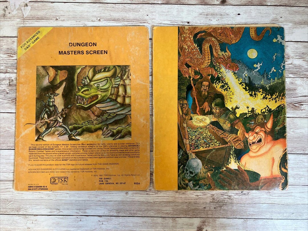AD&D Dungeon Masters Screen , TSR 1981 2x3 Panels - Etsy