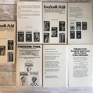 Lot of 7 Frederik Pohl Novels 60s 70s Vintage Science Fiction Mass Media Scifi - Etsy