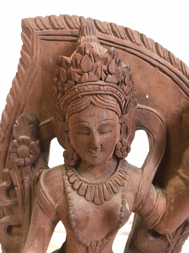 Wooden Tibetan Buddhist Tara Statue - Etsy