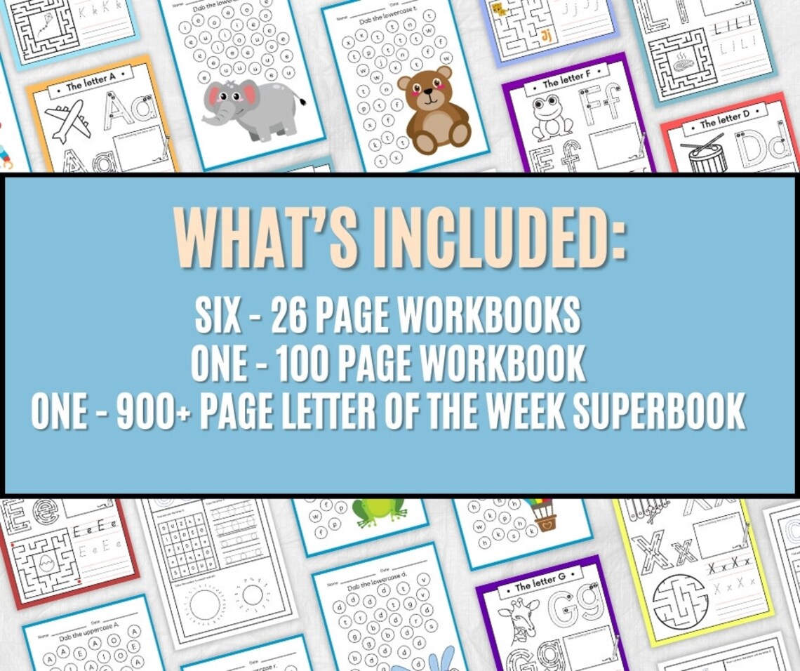 Printable Preschool Worksheets Alphabet Kindergarten Workbook Practice ...