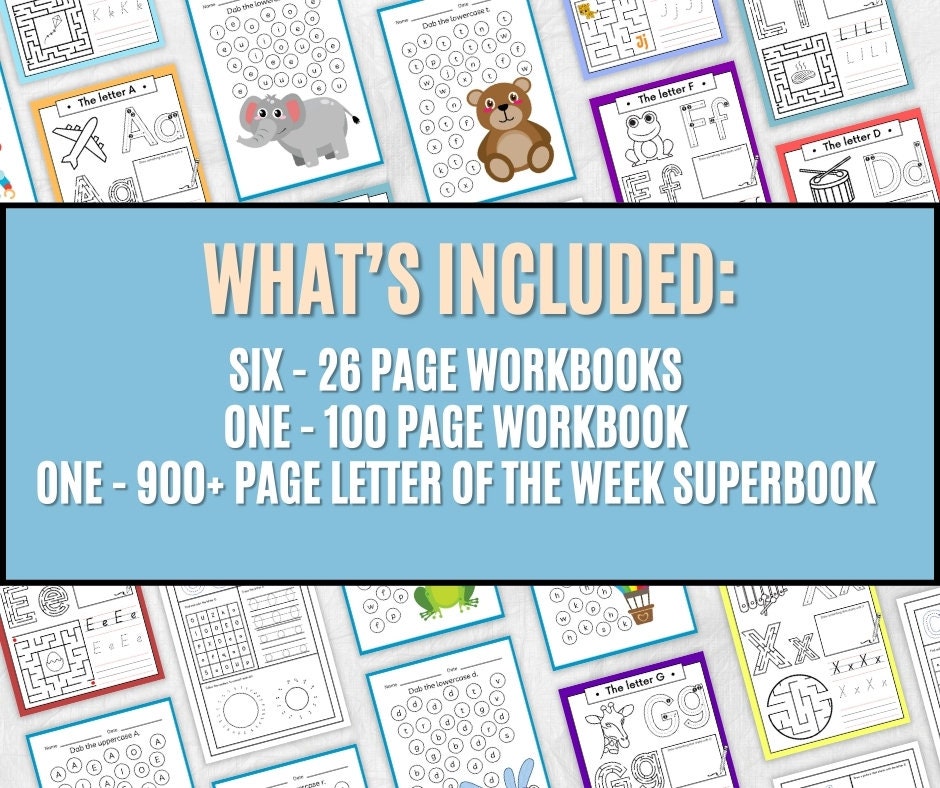 Printable Preschool Worksheets Alphabet Kindergarten Workbook Practice ...