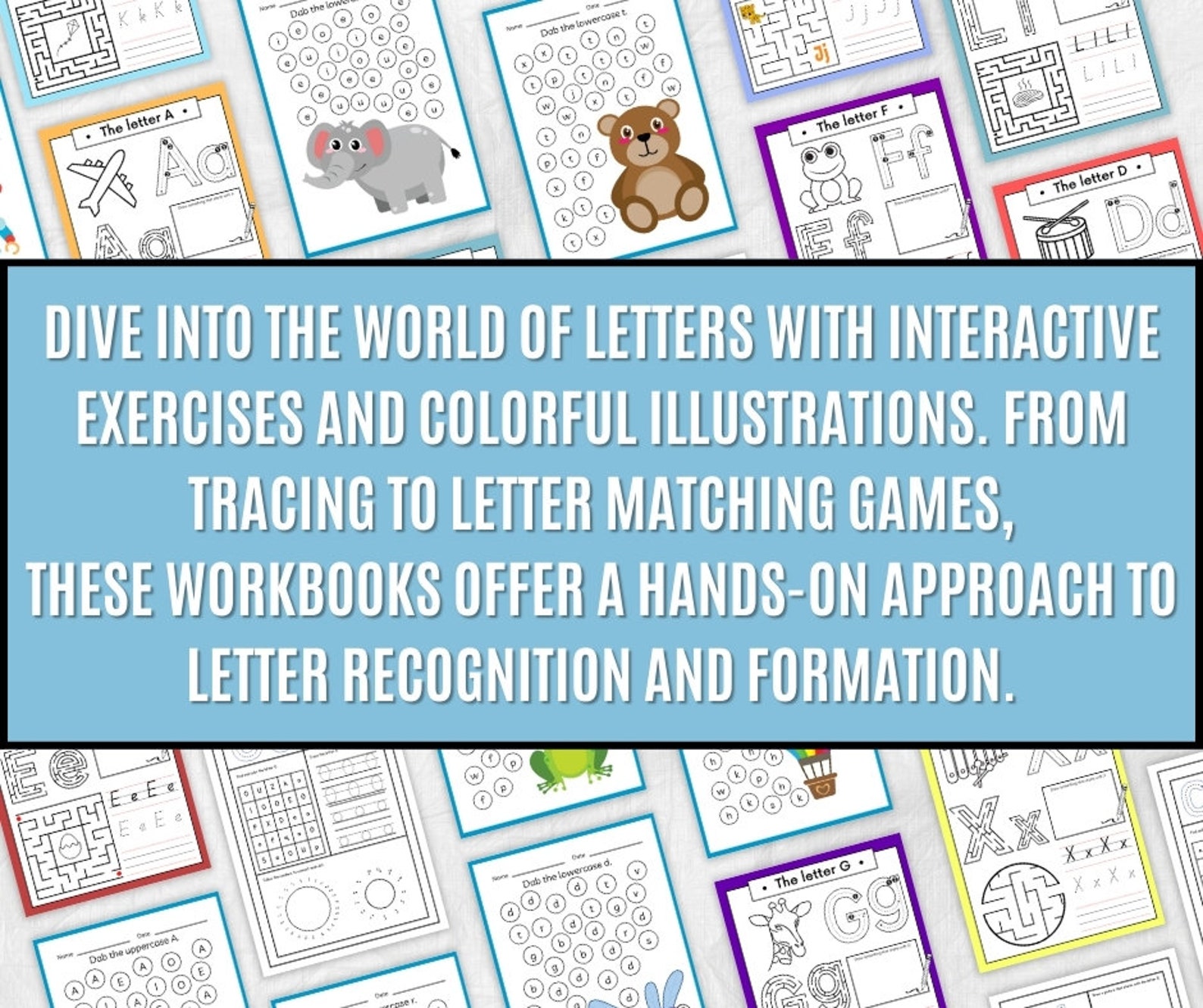 Printable Preschool Worksheets Alphabet Kindergarten Workbook Practice ...