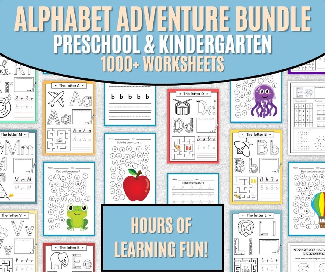 Printable Preschool Worksheets Alphabet Kindergarten Workbook Practice ...