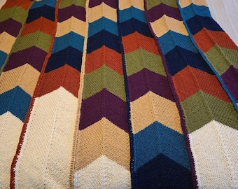 Multi Colored Chevron Afghan - Etsy