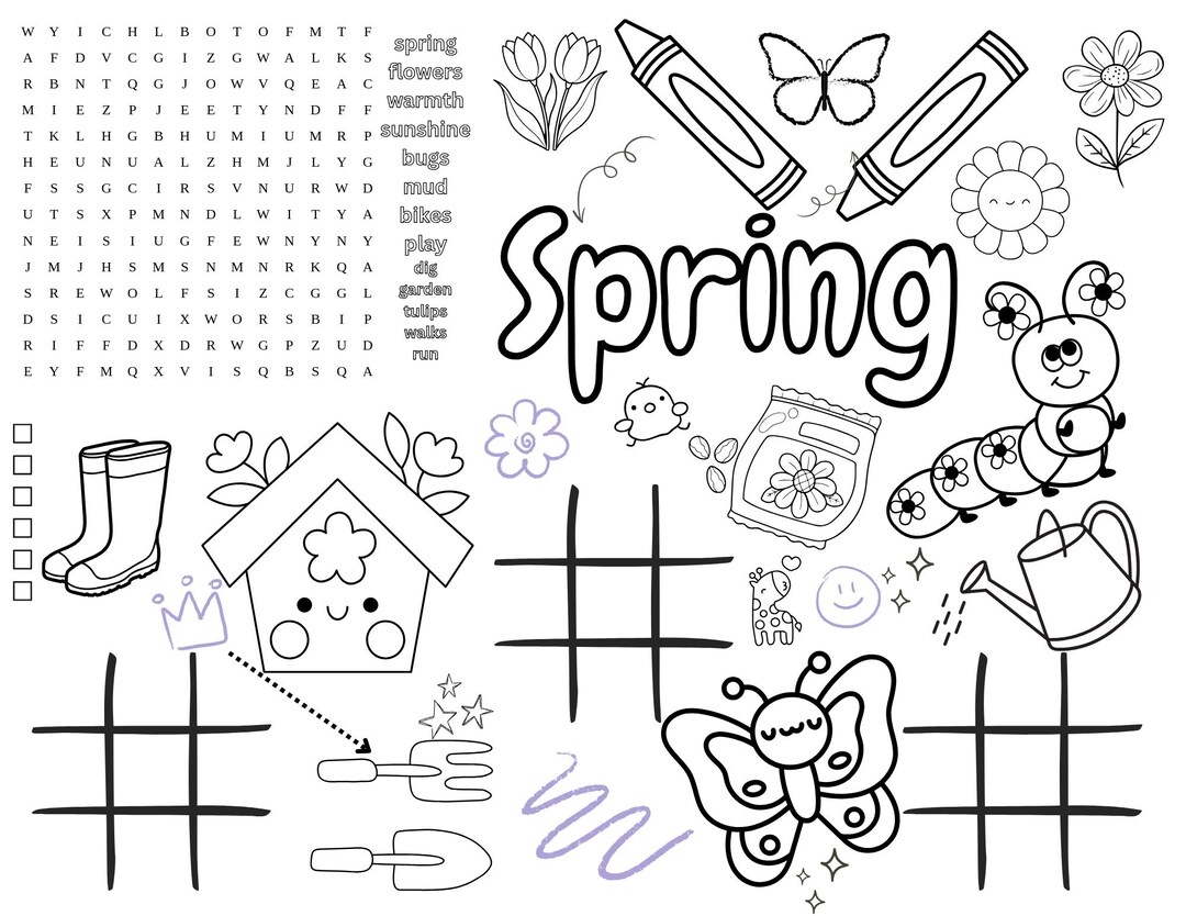 Spring Digital Coloring Page - Etsy