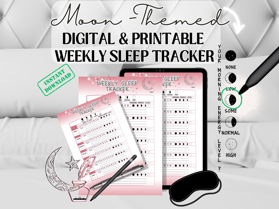 Weekly Sleep Tracker Digital, Printable Sleep Log Sleep Quality Sleep ...