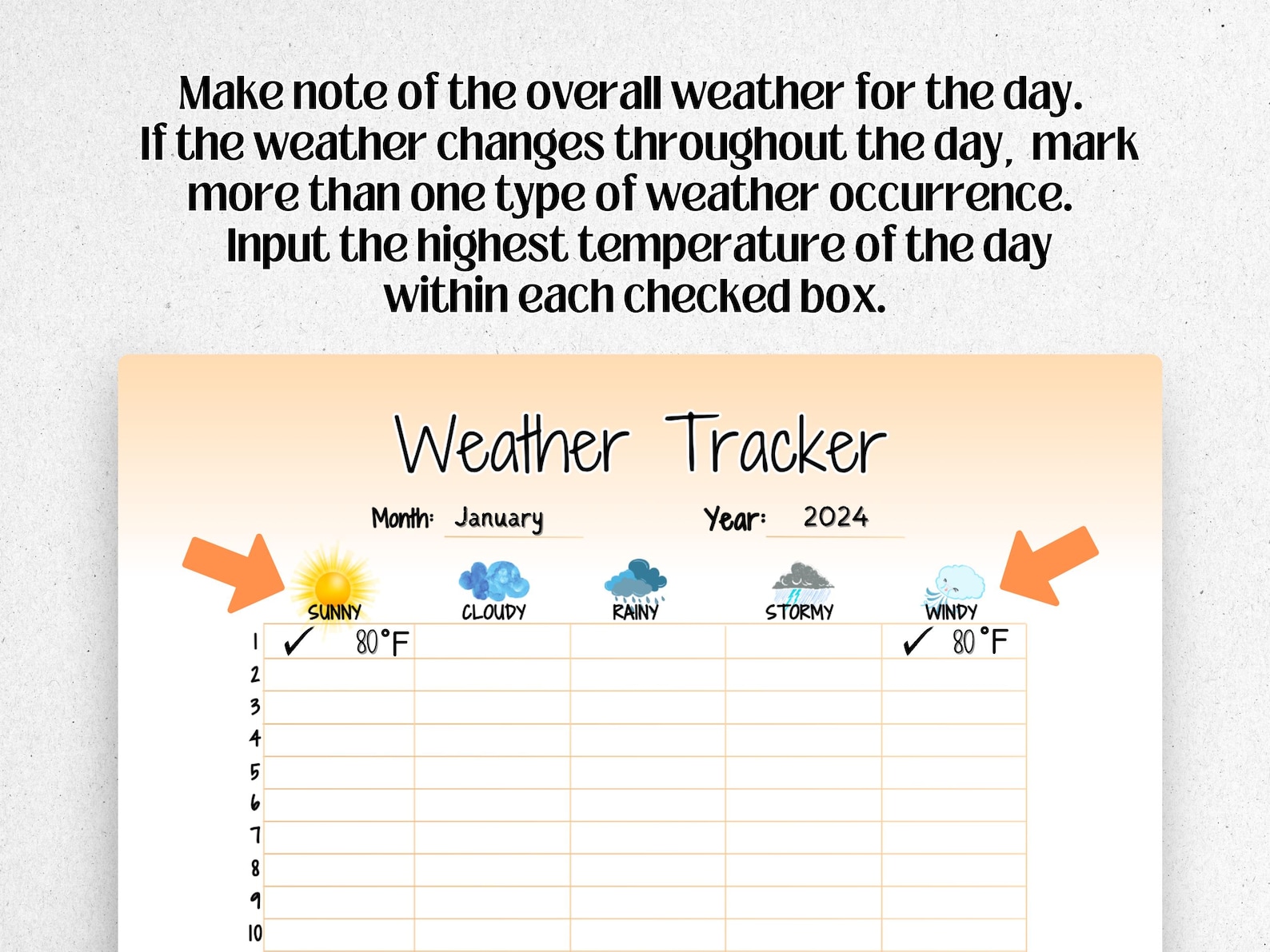 Weather Tracker Printable Weather Tracker Water Tracker Printable ...