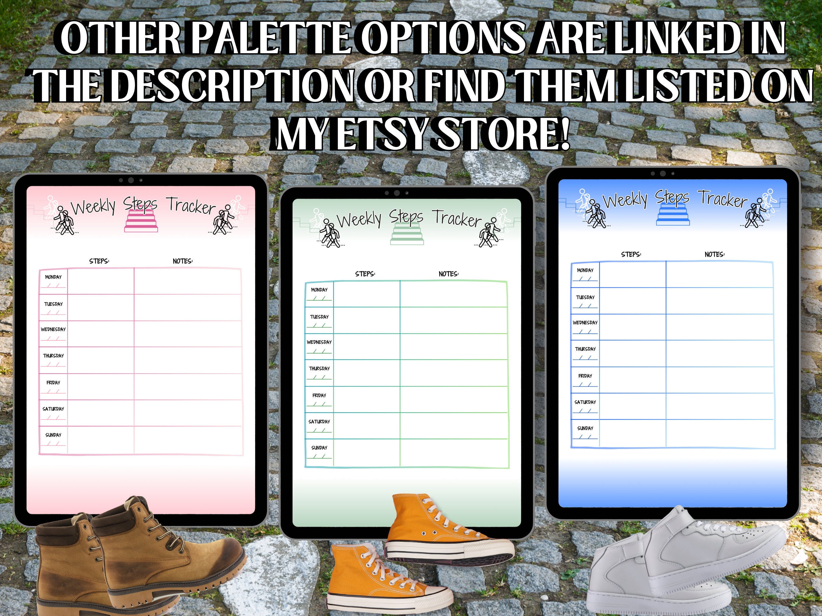 Weekly Steps Tracker Digital, Printable Fitness Planner Walking Log ...