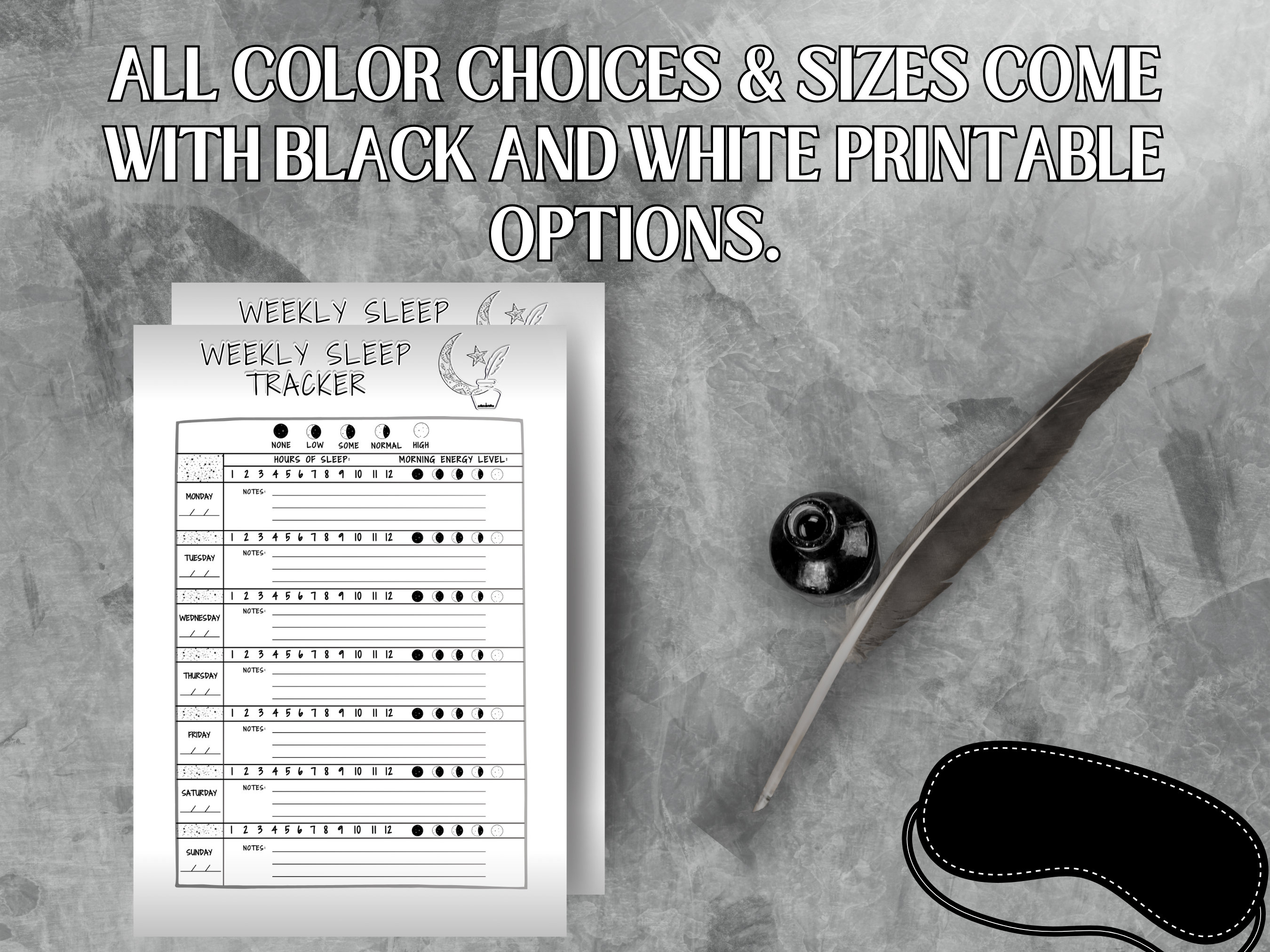 Weekly Sleep Tracker Digital, Printable Sleep Log Sleep Quality Sleep ...