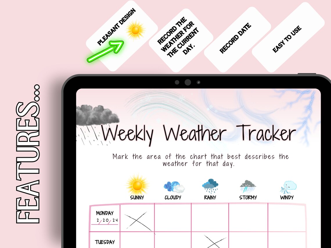 Weather Tracker Printable Weather Tracker Water Tracker Printable ...