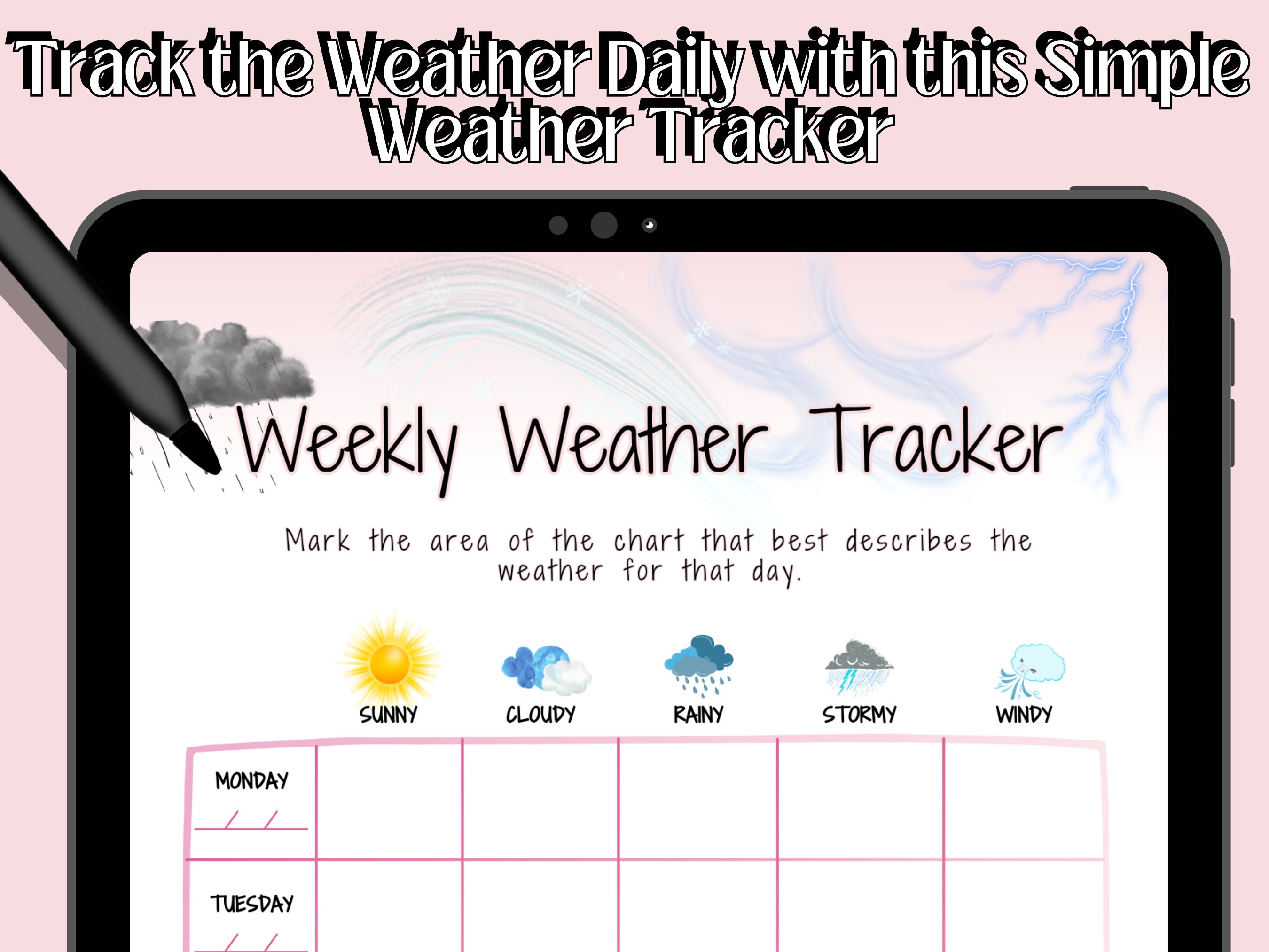Weather Tracker Printable Weather Tracker Water Tracker Printable ...