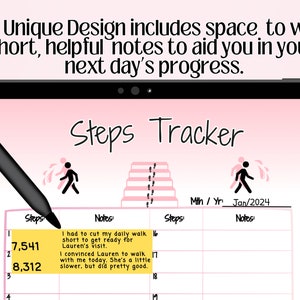 Steps Tracker Digital, Printable Fitness Planner Walking Log Monthly ...
