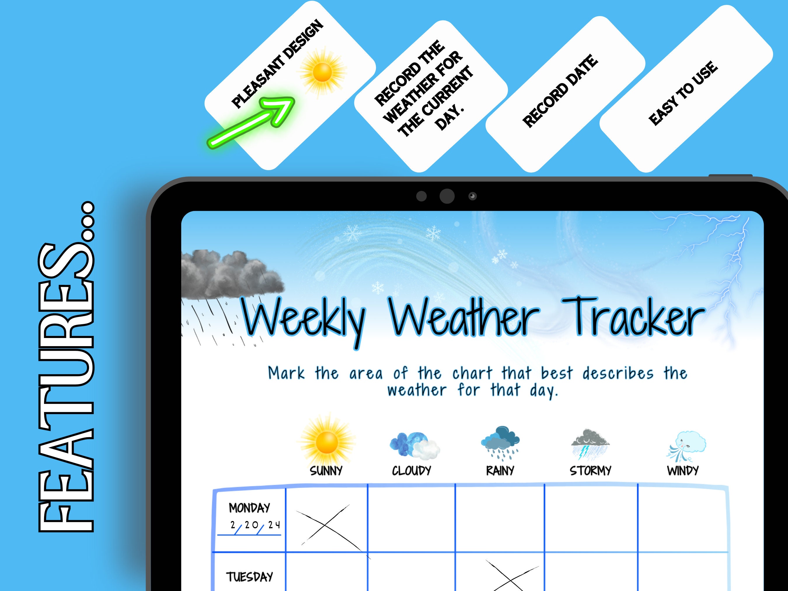 Weather Tracker Printable Weather Tracker Water Tracker Printable ...