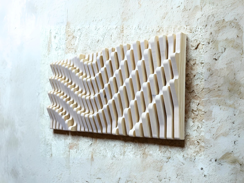 Parametric Acoustic Wall Panel – Modern 3D Wood Wall Art for Living ...