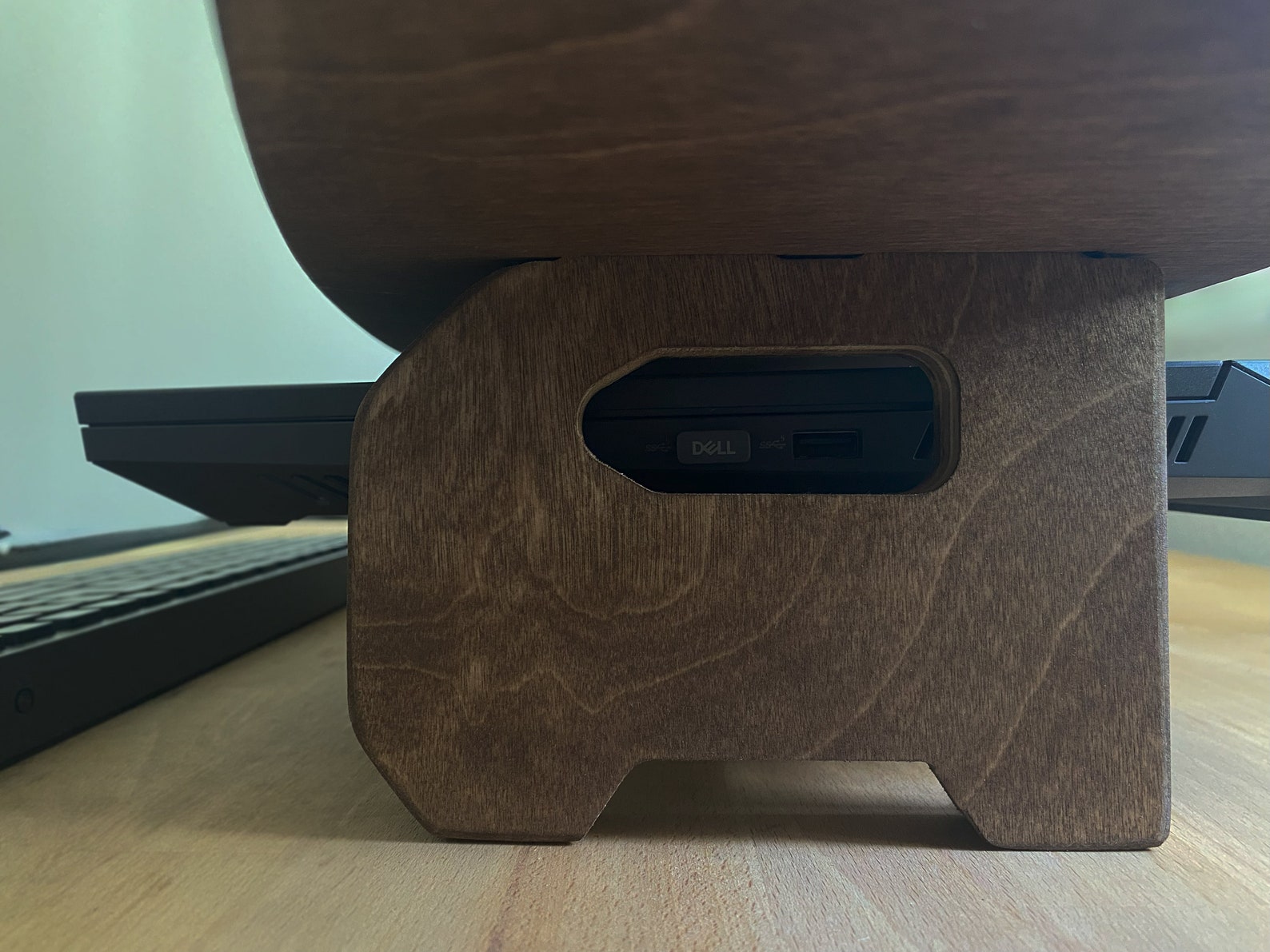 Sturdy Monitor Desk, Monitor Stand With Shelf, Wood Monitor Riser With ...