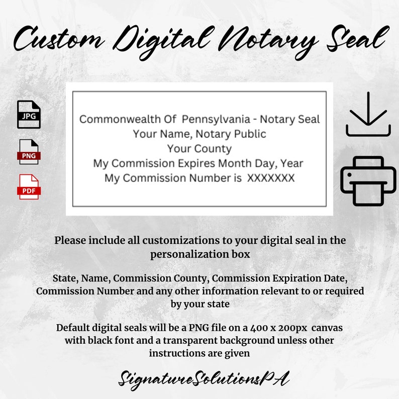 Custom E Notary Seal - Etsy
