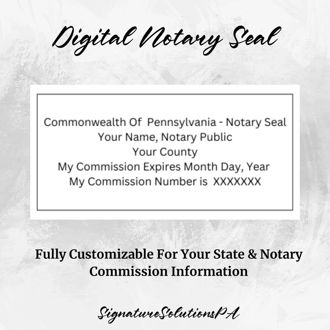 Custom E Notary Seal - Etsy