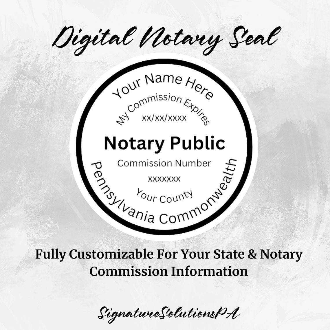 Custom Round Notary E-seal - Etsy