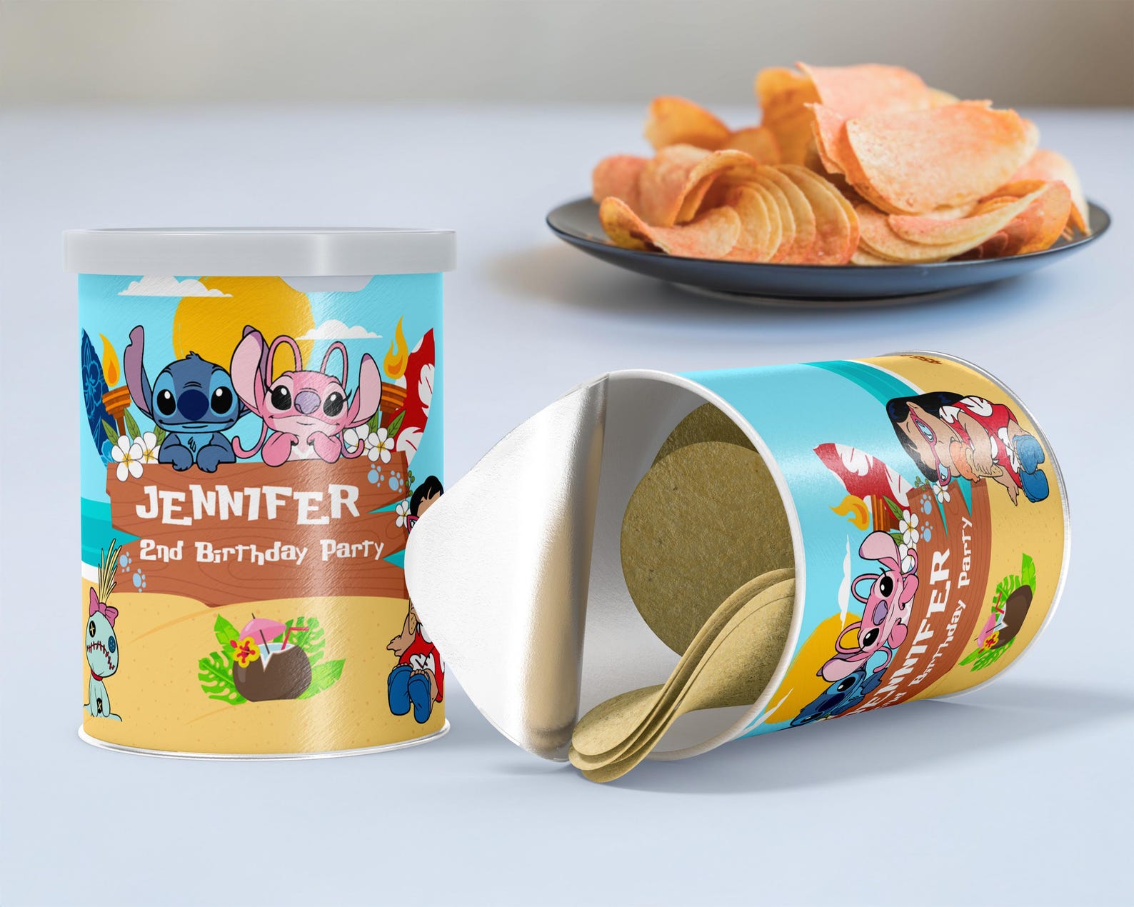 Lilo & Stitch Editable Label, Stitch and Angel Pringles Label ...