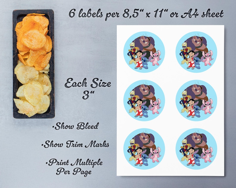 Lilo & Stitch Editable Label, Stitch and Angel Pringles Label ...