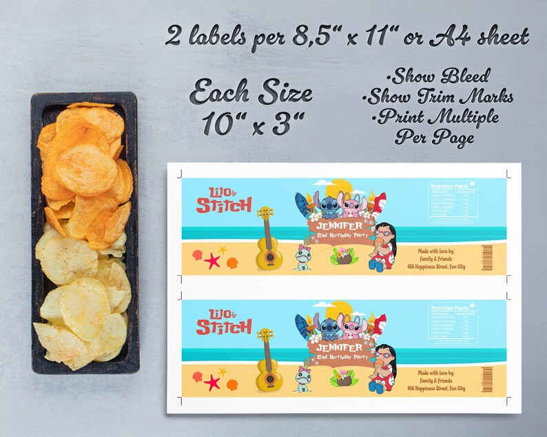 Lilo & Stitch Editable Label, Stitch and Angel Pringles Label ...