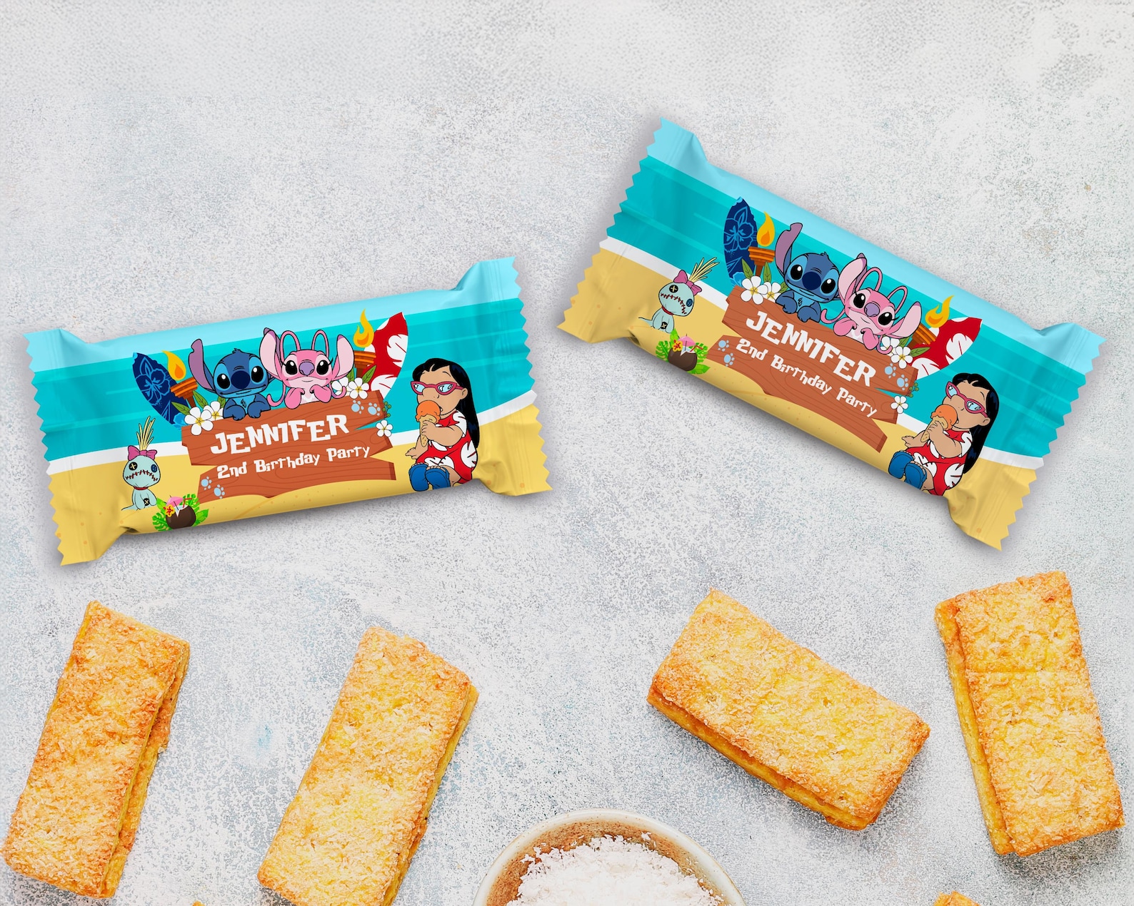 Lilo & Stitch Editable Label, Stitch and Angel Bar Wrapper, Printable ...