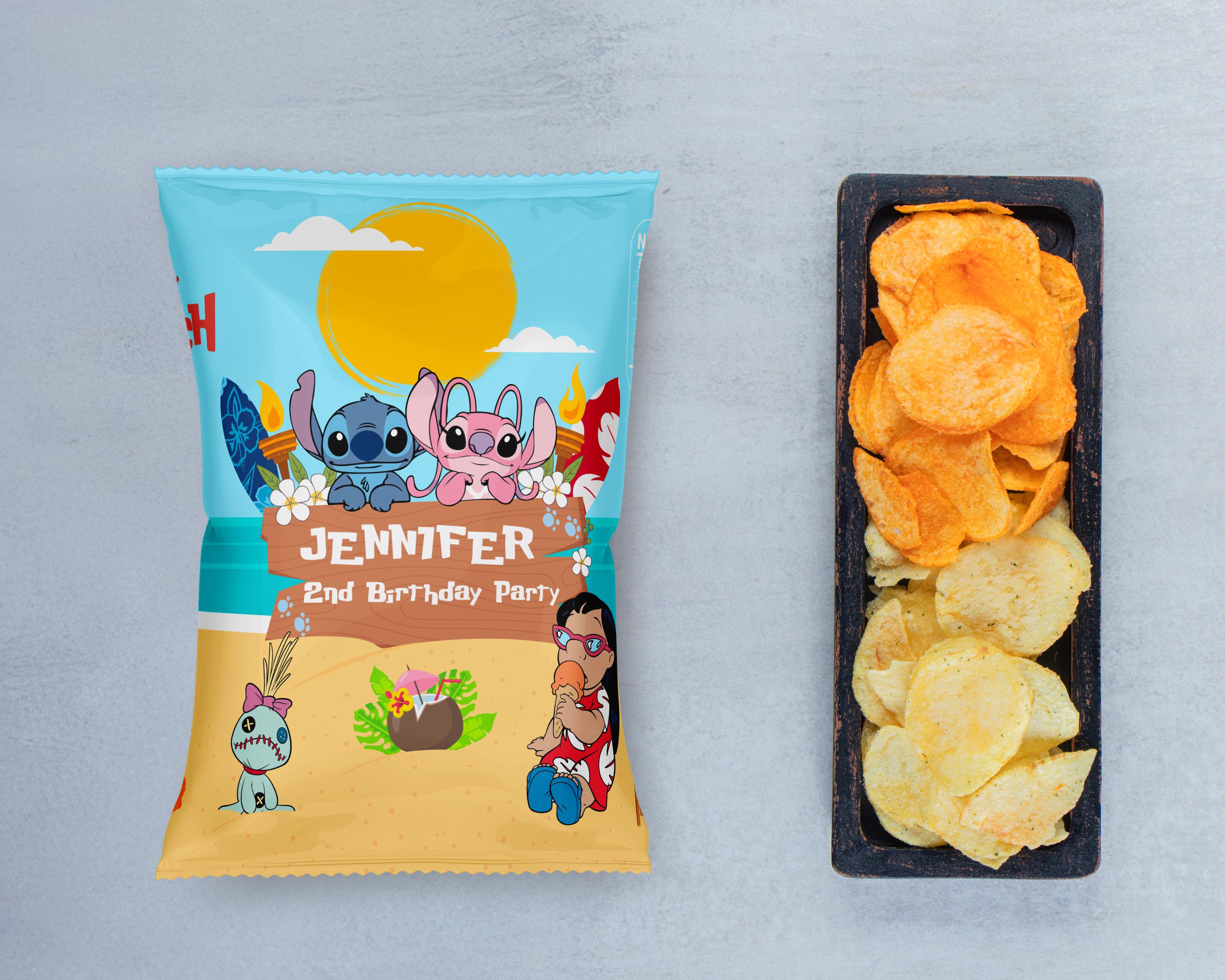 Lilo & Stitch Editable Label, Stitch and Angel Chip Bag Label ...