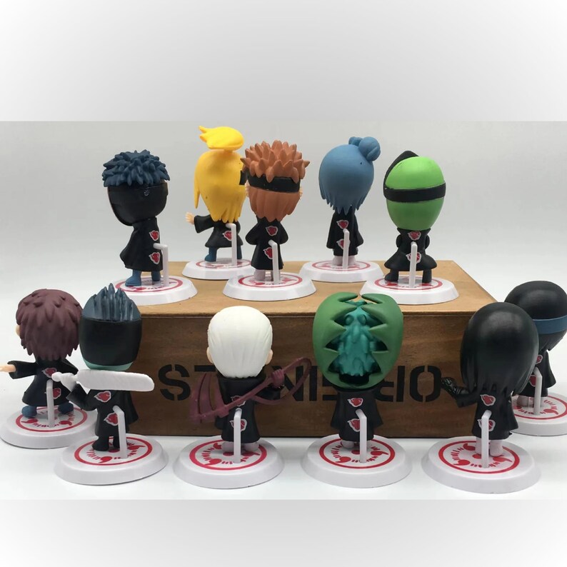 11 Pcs Naruto Akatsuki Mini Figures Set 7cm Q Version Anime Figurines ...