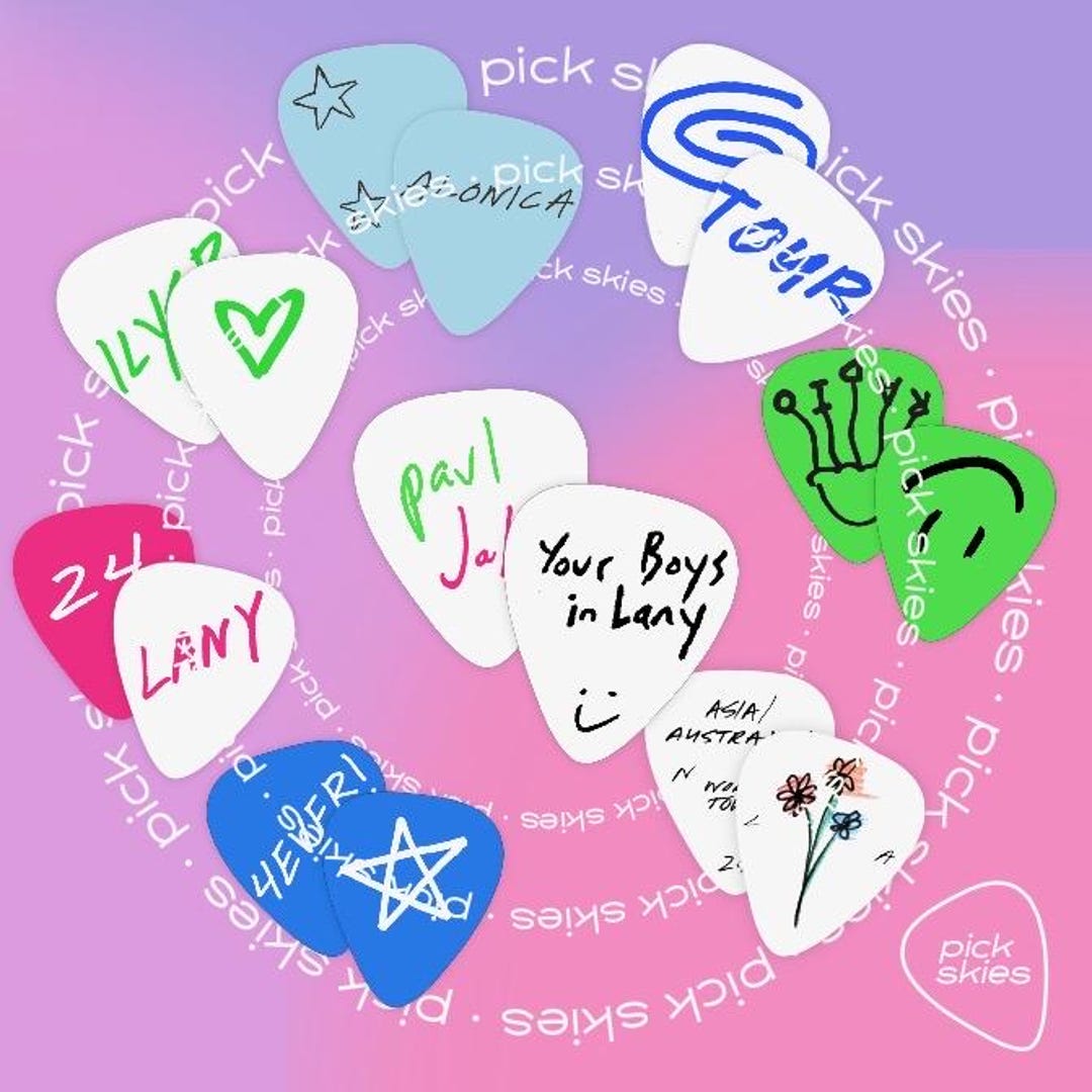 LANY Inspired Guitar Picks Handwriting Edition - Etsy
