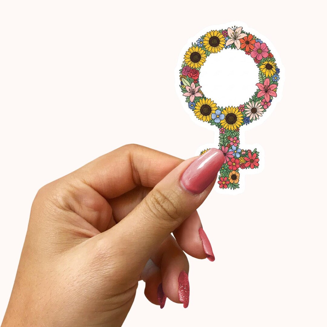 Floral Female Symbol Sticker, Cute Feminist Sticker, Feminism Sticker ...