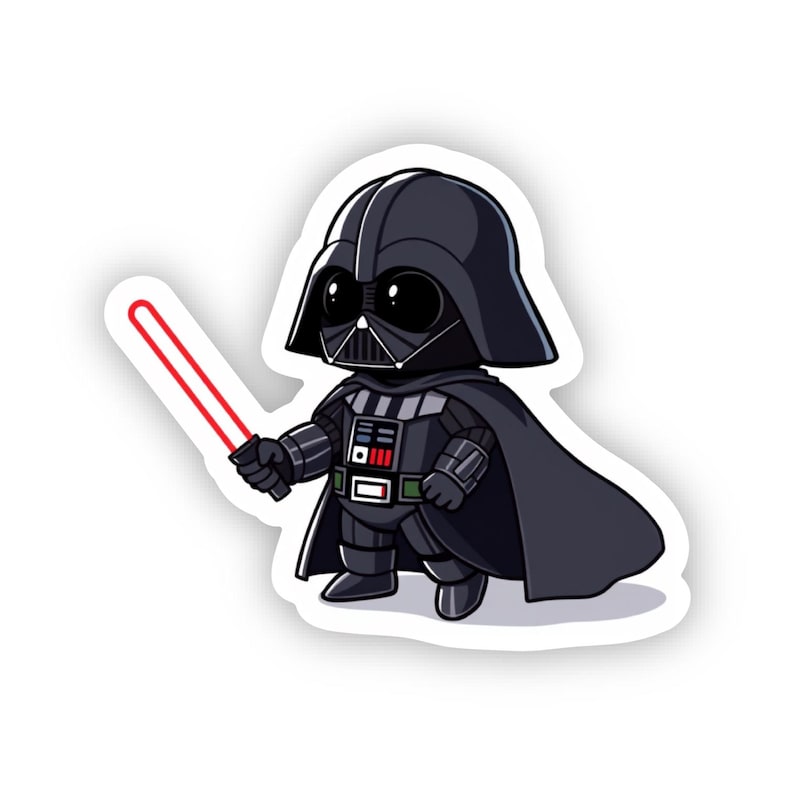 Darth Vader Sticker, Star Wars Sticker, Kawaii Sticker, Water Bottle ...
