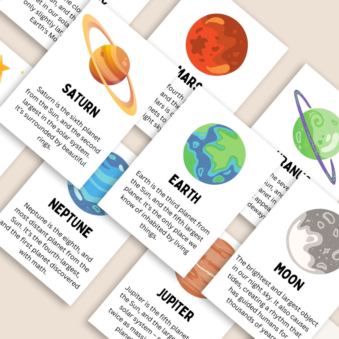 Planet Flashcards, Classroom Print, Educational Print, Montessori ...