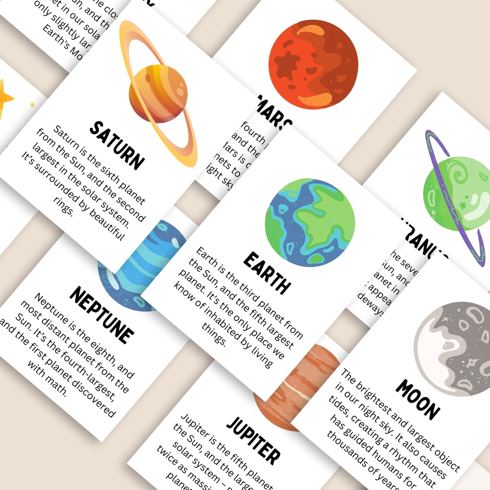 Planet Flashcards, Classroom Print, Educational Print, Montessori ...
