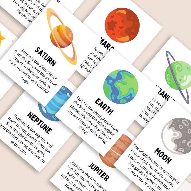 Planet Flashcards, Classroom Print, Educational Print, Montessori ...