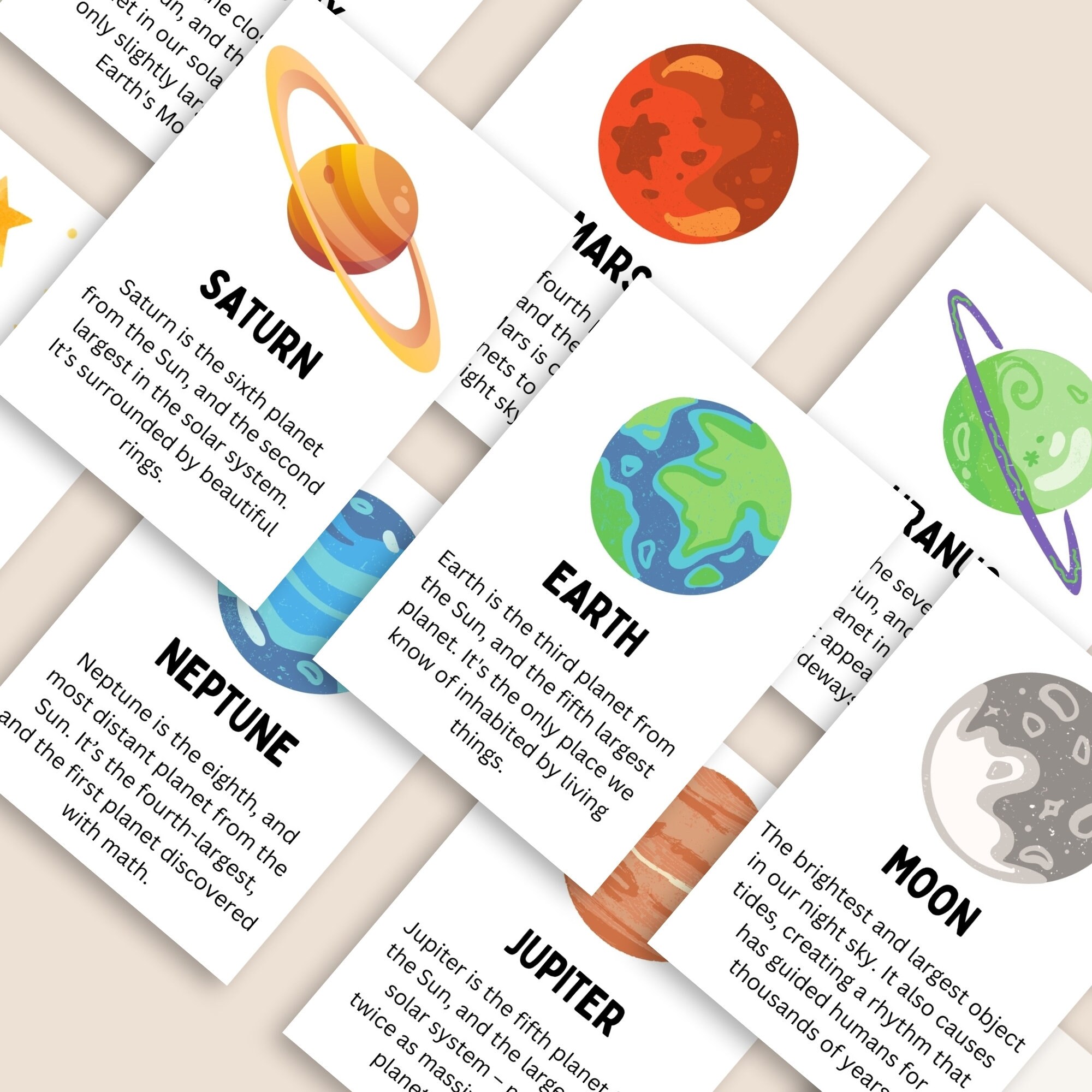 Planet Flashcards, Classroom Print, Educational Print, Montessori ...