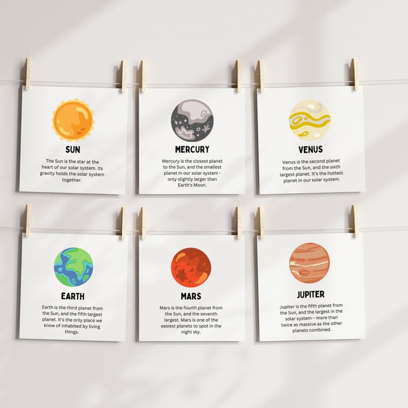 Planet Flashcards, Classroom Print, Educational Print, Montessori ...