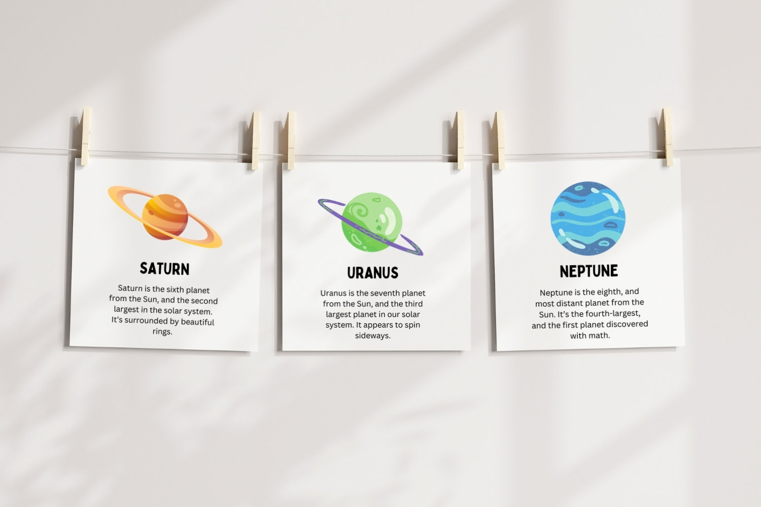 Planet Flashcards, Classroom Print, Educational Print, Montessori ...