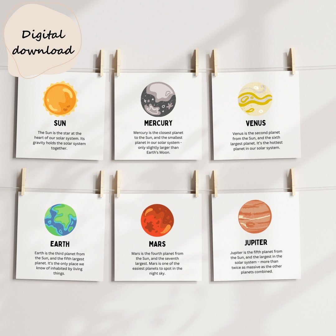 Planet Flashcards, Classroom Print, Educational Print, Montessori ...