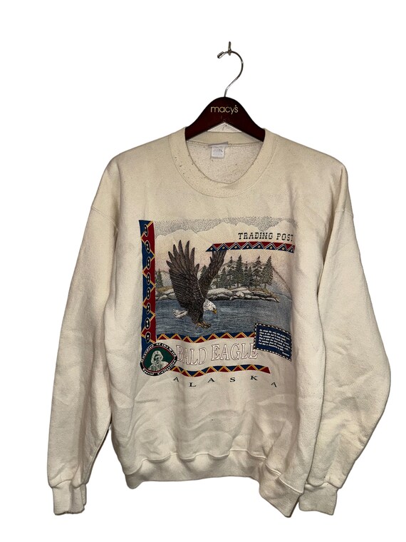 Alaska Bald Eagle Trading Post 80’s Vintage Crewneck … - Gem