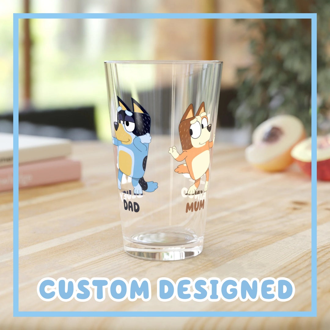 Bluey Pint Glass, Gift for Dad, Fathers Day Gift, Personalized Dad Gift ...