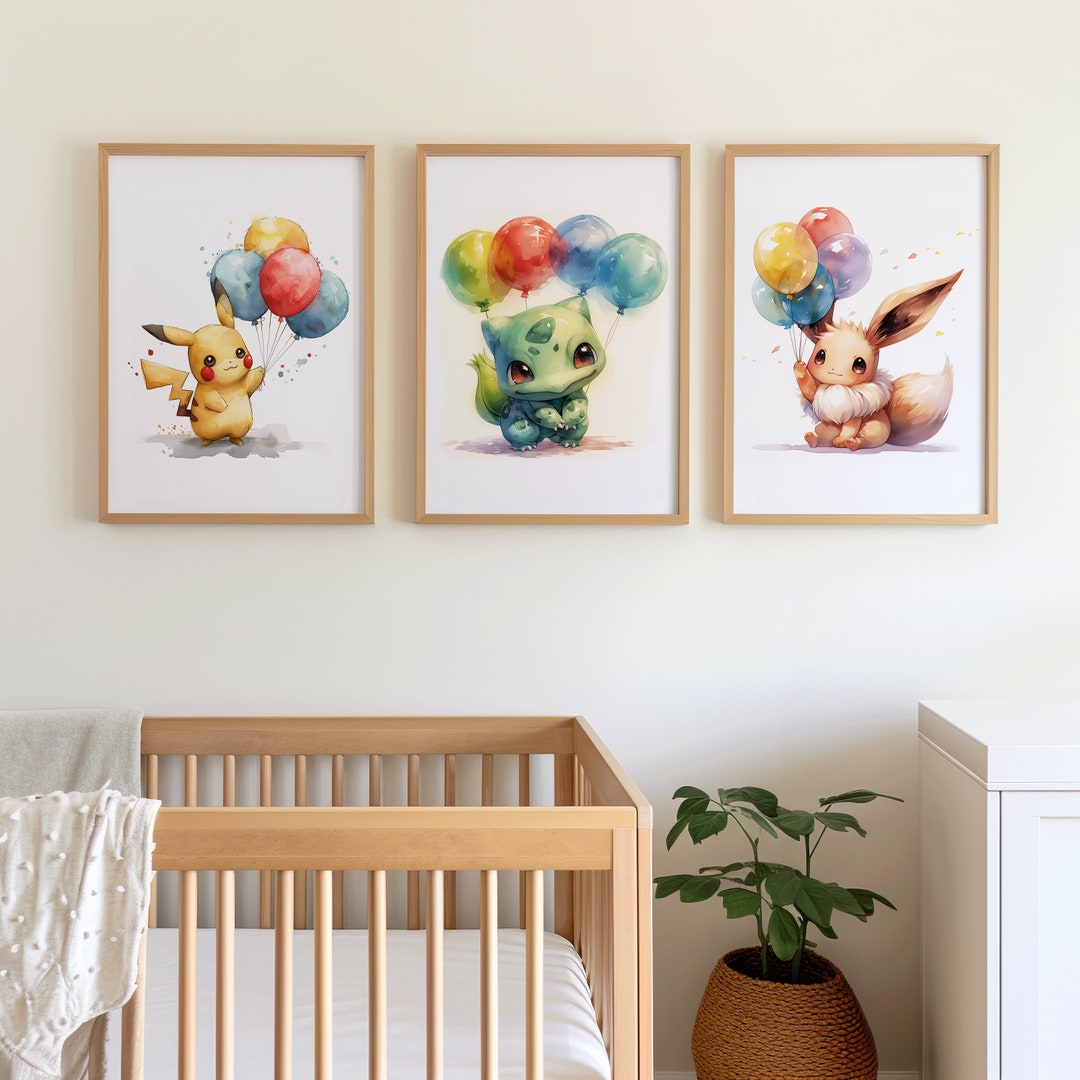 Pokemon Nursery Prints, Set of 10, Gen 1 Characters, Pokemon Printable ...