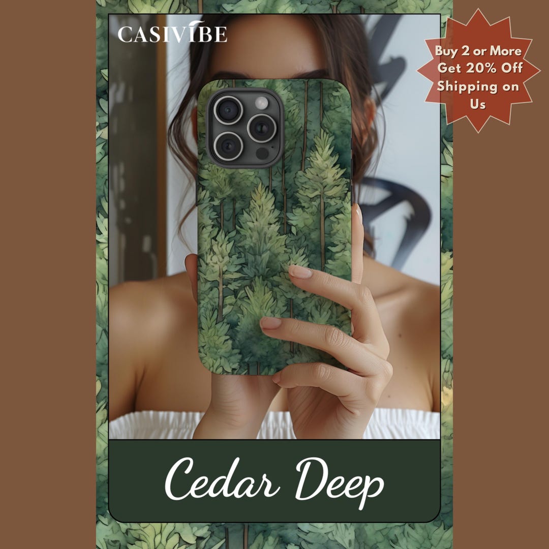 Forest Trees Phone Case, Nature Inspired iPhone Cover, Green Tree ...