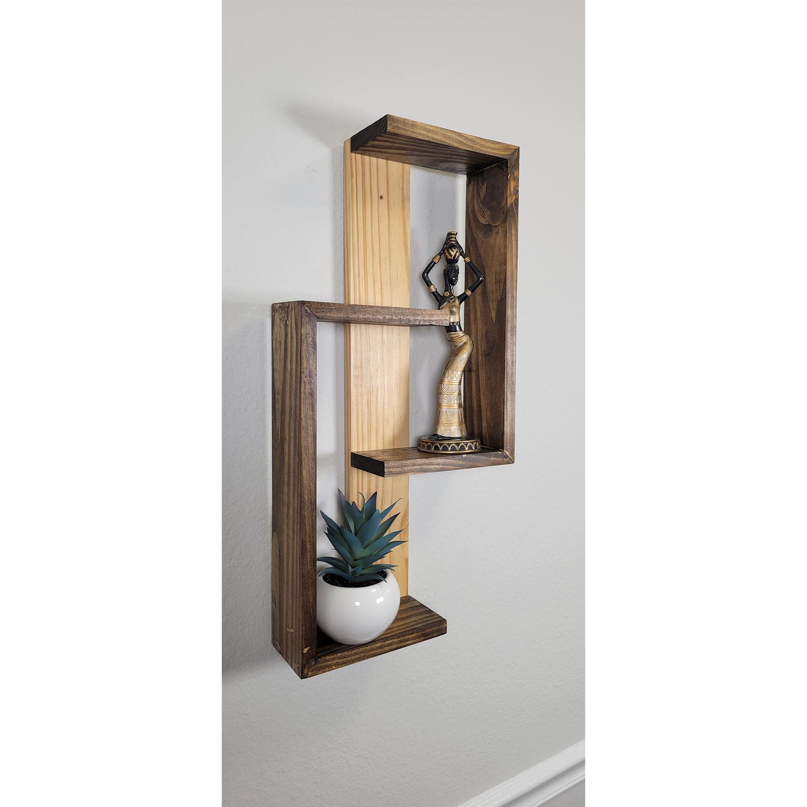 Narrow Artistic Shelf, Wooden Shelf Wall Decor, Modern Shelf, Solid ...