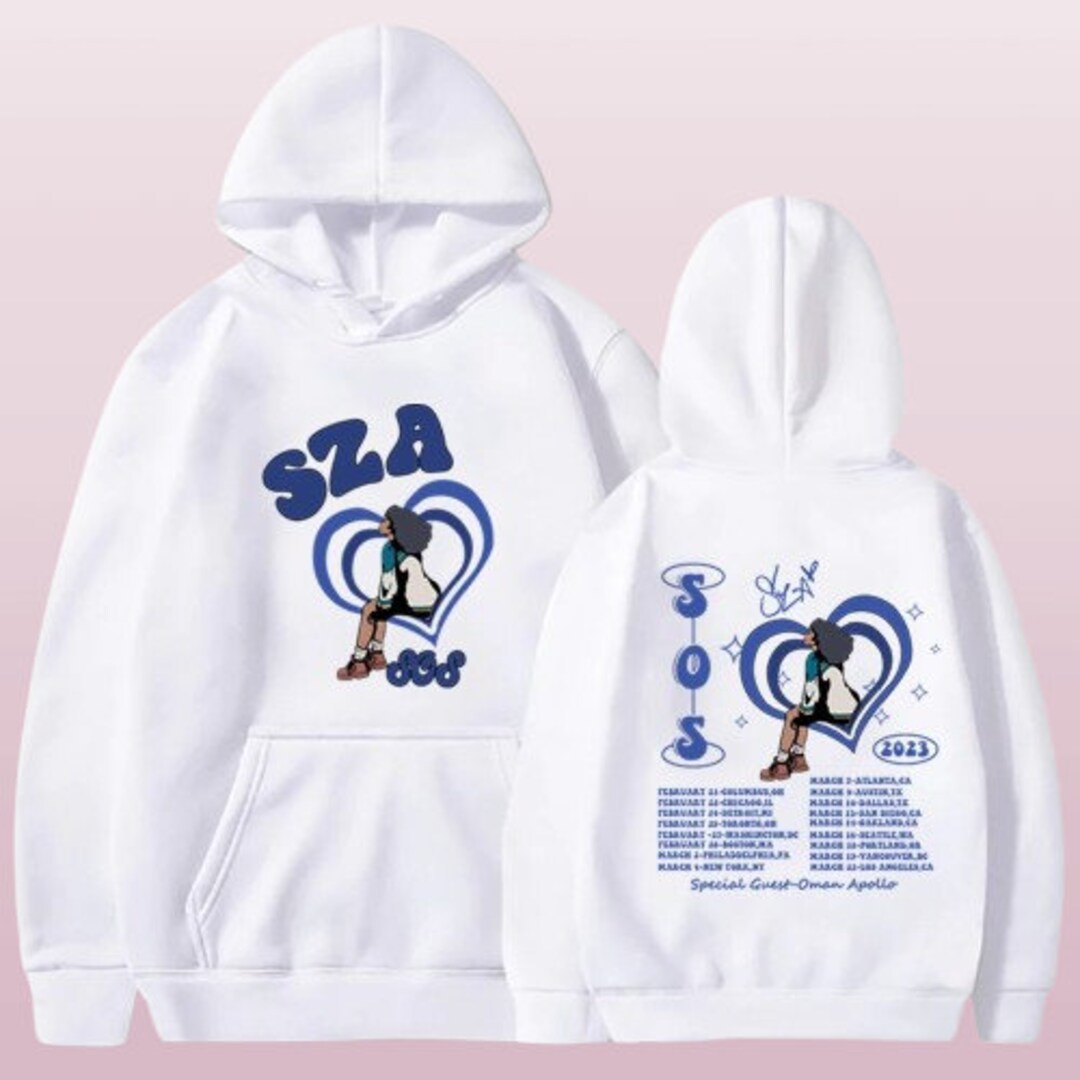 White SOS Album SZA Hoodies, Sza Concert Tour Pullover Shirts ...