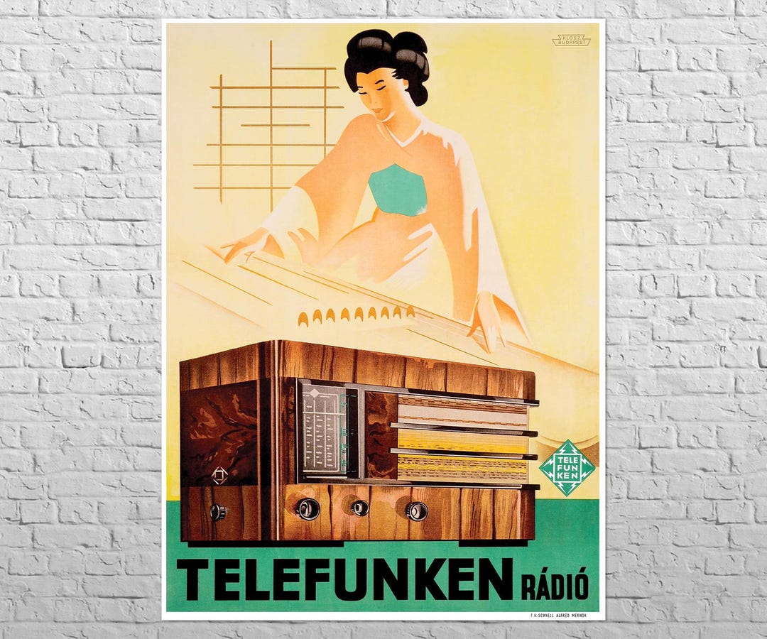 Poster Telefunken Radio, 1945 | 24x33" Big Size A1 | Retro Wall Decor ...